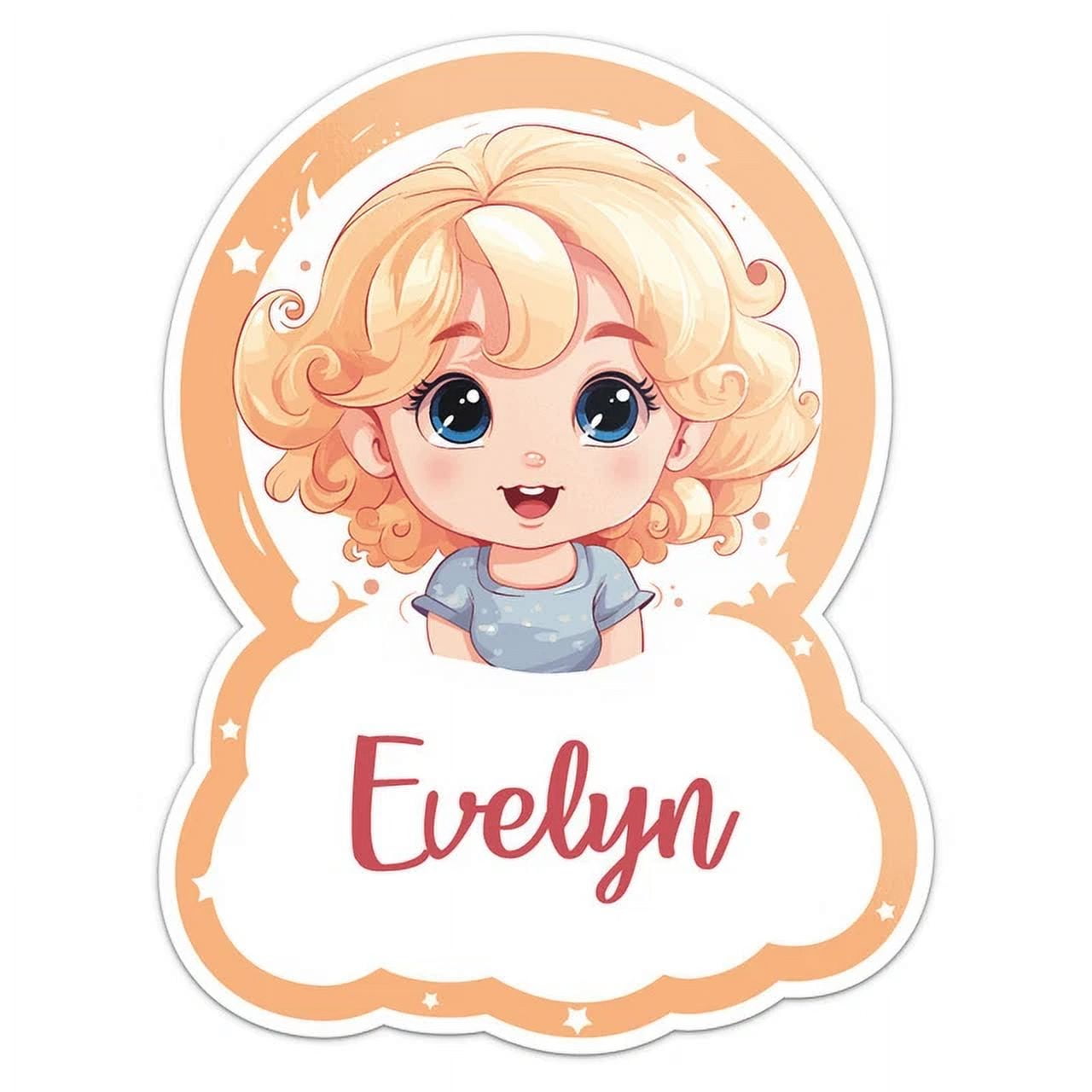 Blond Baby Girl Evelyn Sticker Phone Decal Water Bottle Stickers Car Decals, Laptop Sticker ...