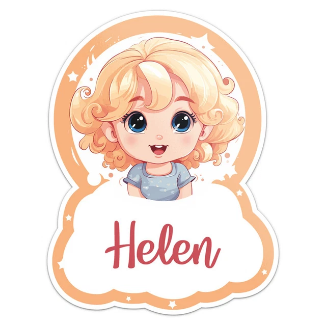 Blond Baby Girl Helen Sticker Phone Decal Water Bottle Stickers Car ...