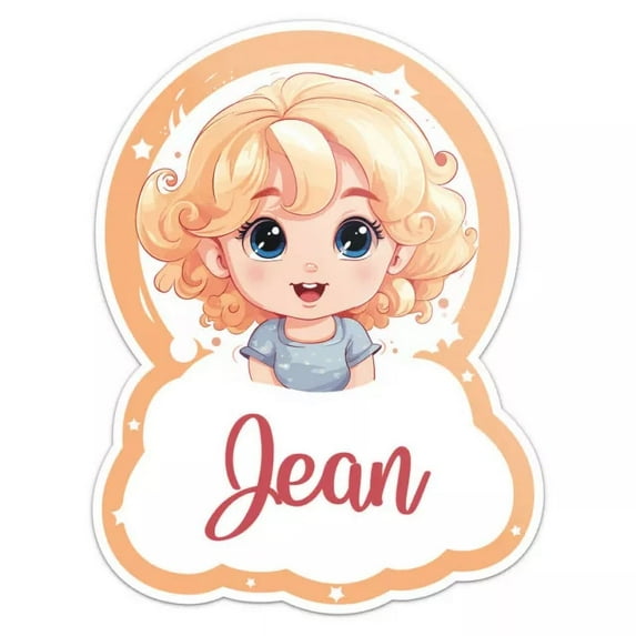 Blond Baby Girl Jean Sticker Phone Decal Water Bottle Stickers Car ...