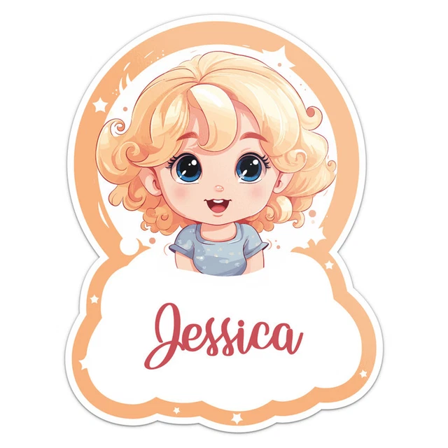 Blond Baby Girl Jessica Sticker Phone Decal Water Bottle Stickers Car ...