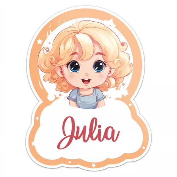 Blond Baby Girl Julia Sticker Phone Decal Water Bottle Stickers Car ...