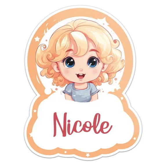 Blond Baby Girl Nicole Sticker Phone Decal Water Bottle Stickers Car ...