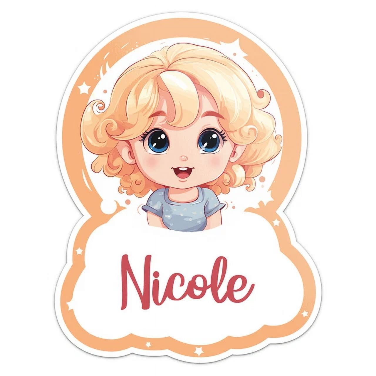 Blond Baby Girl Nicole Sticker Phone Decal Water Bottle Stickers Car ...