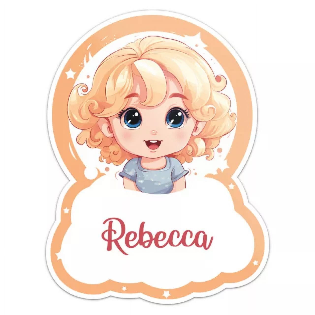 Blond Baby Girl Rebecca Sticker Phone Decal Water Bottle Stickers Car ...