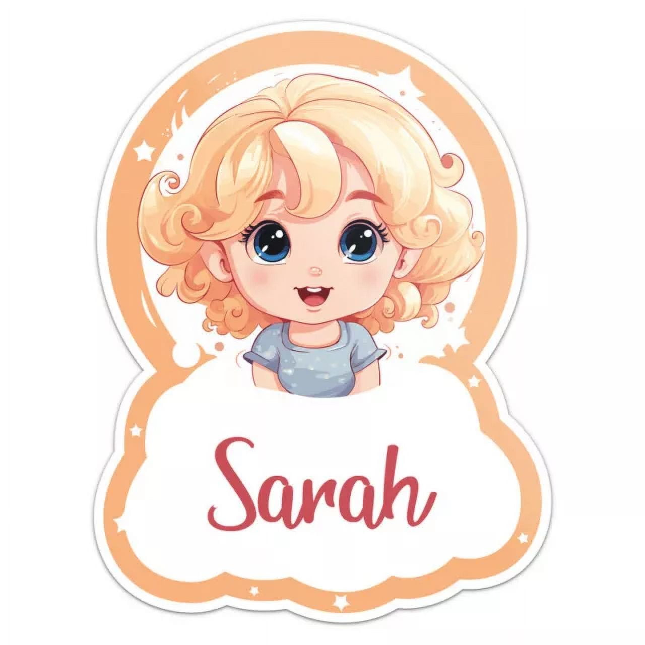 Blond Baby Girl Sarah Sticker Phone Decal Water Bottle Stickers Car ...