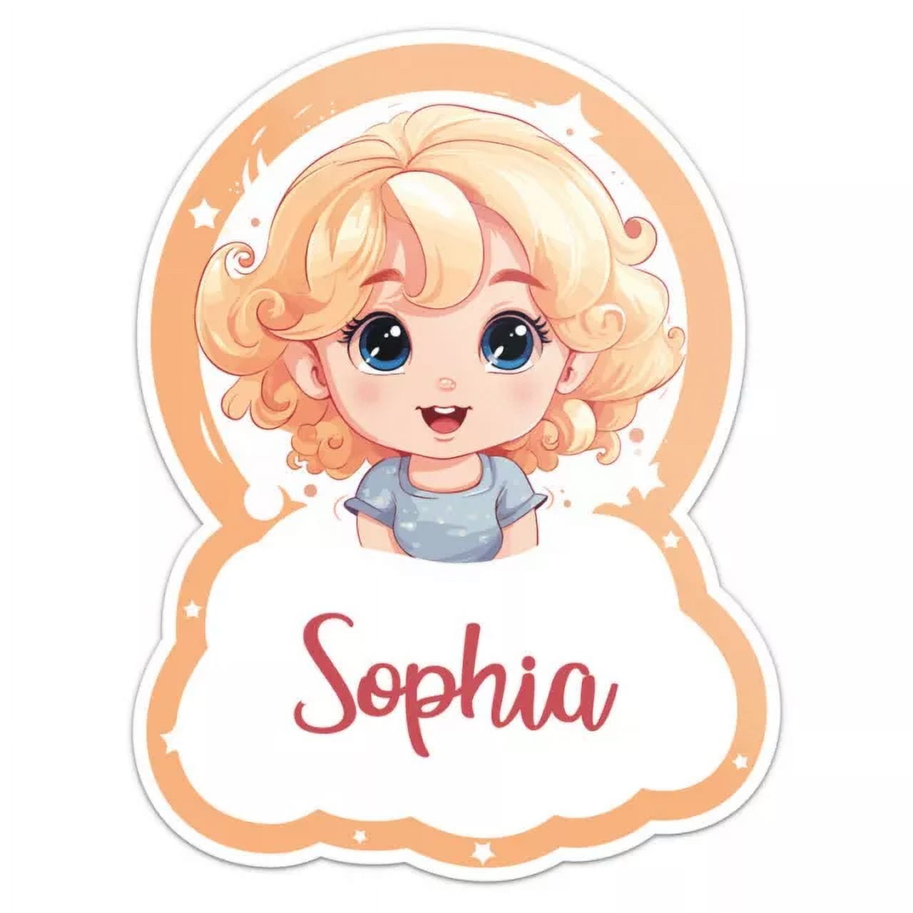 Blond Baby Girl Sophia Sticker Phone Decal Water Bottle Stickers Car ...