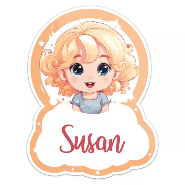 Blond Baby Girl Susan Sticker Phone Decal Water Bottle Stickers Car ...