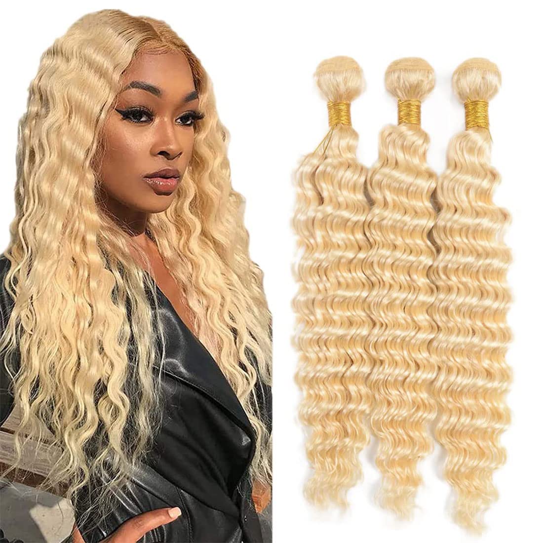 Blonde Bundles Deep Wave Brazilian Remy Hair 613 Bundles Bundle Wet And ...