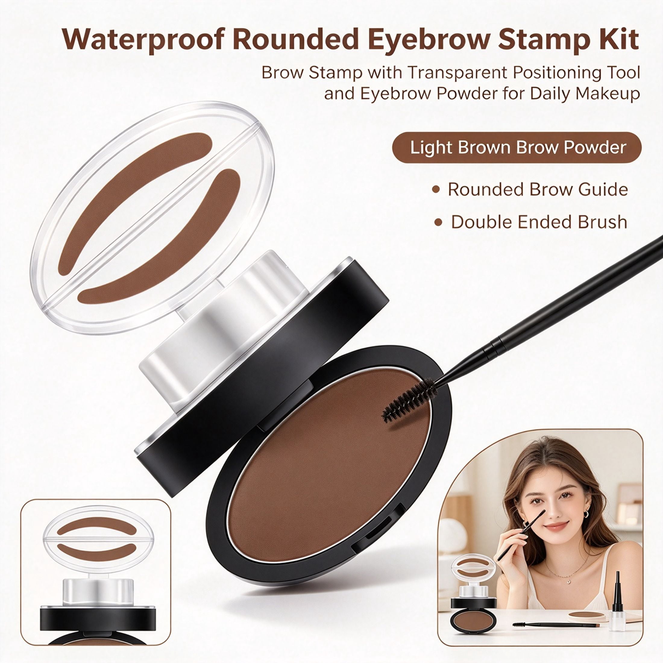 Blonde Eyebrow Stamp Waterproof Kit with Double Ended Brush and Comb ...
