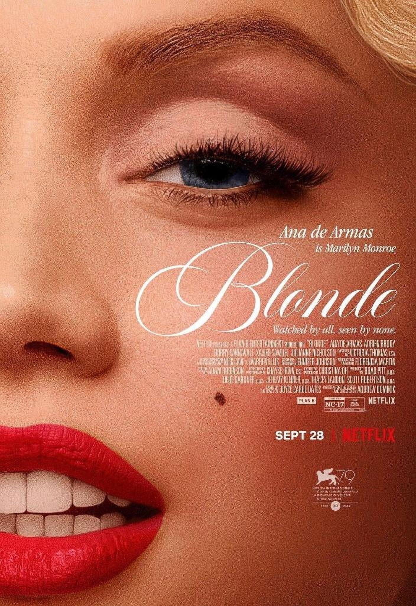 Blonde Movie Poster Quality Glossy Print Photo Art Ana de Armas Marilyn ...
