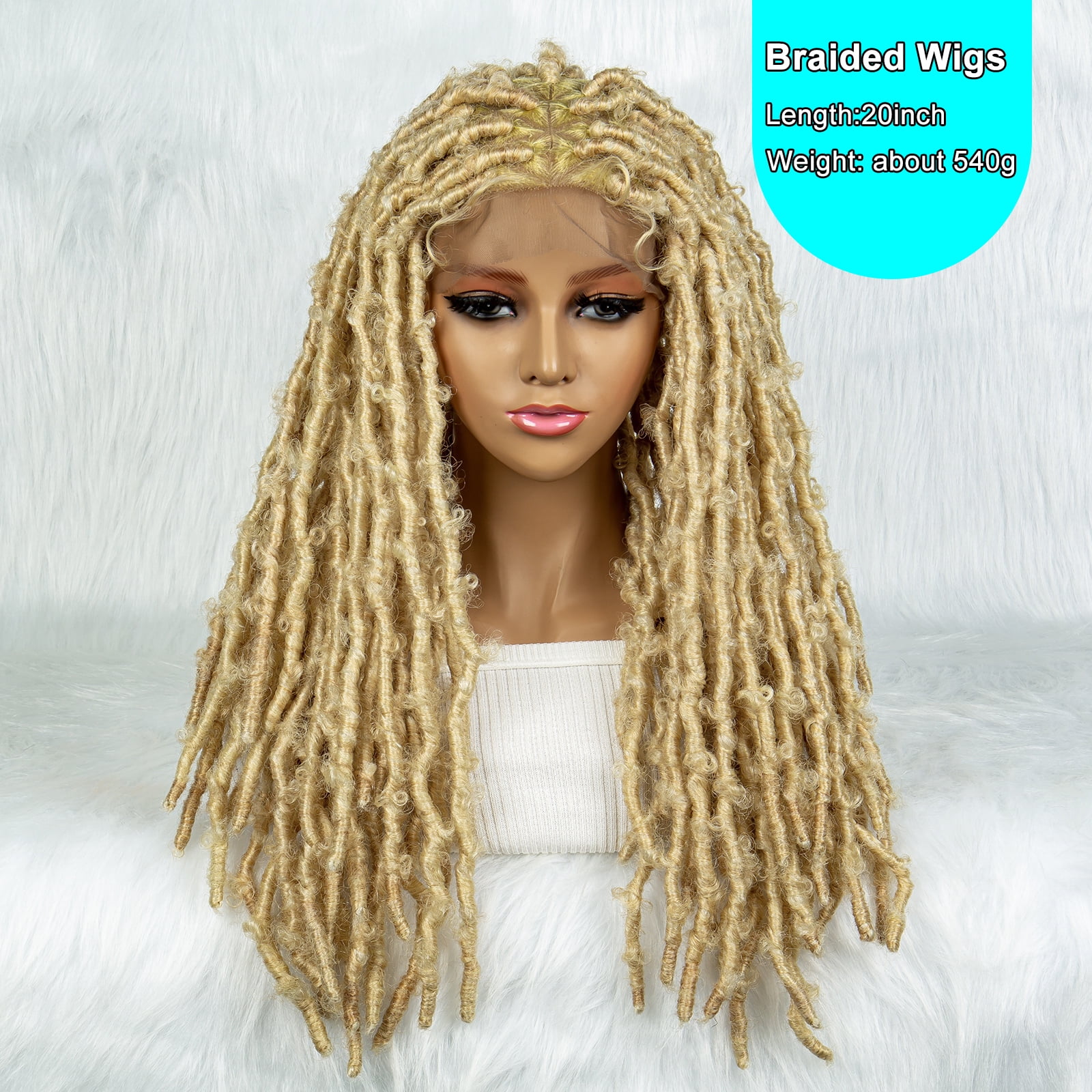 Blonde Triangle Knotless Dreadlocks Box Braiding Wigs Full Lace Lock ...