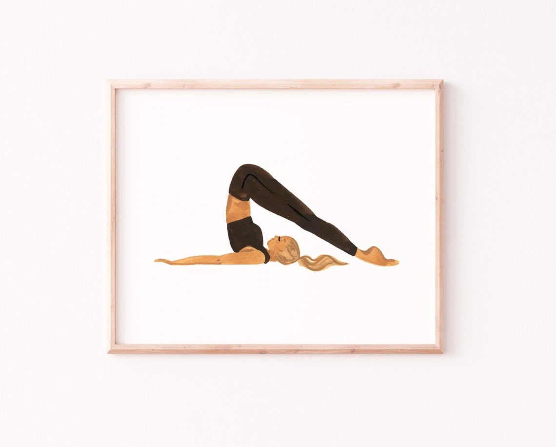 Blonde Yogi Art Print - Whimsical Boho Home Decor Poster Art Print Home ...