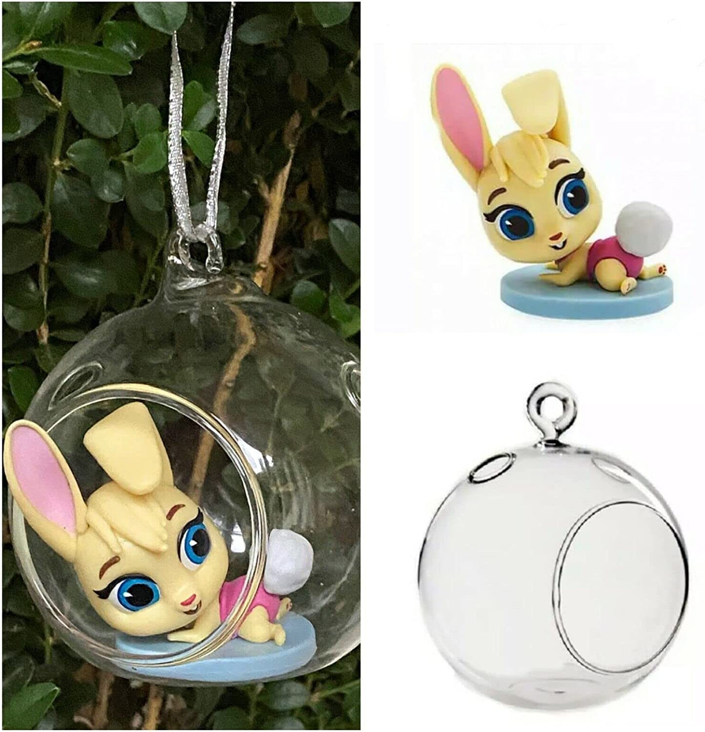 Blondie Bunny in Globe Ornament 2pcs 4" Tots Tiny Transport Service ...