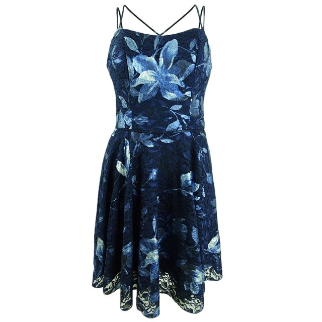 Blondie Nites Juniors' Lace Sherri Party (9, Navy Blue) - Walmart.com