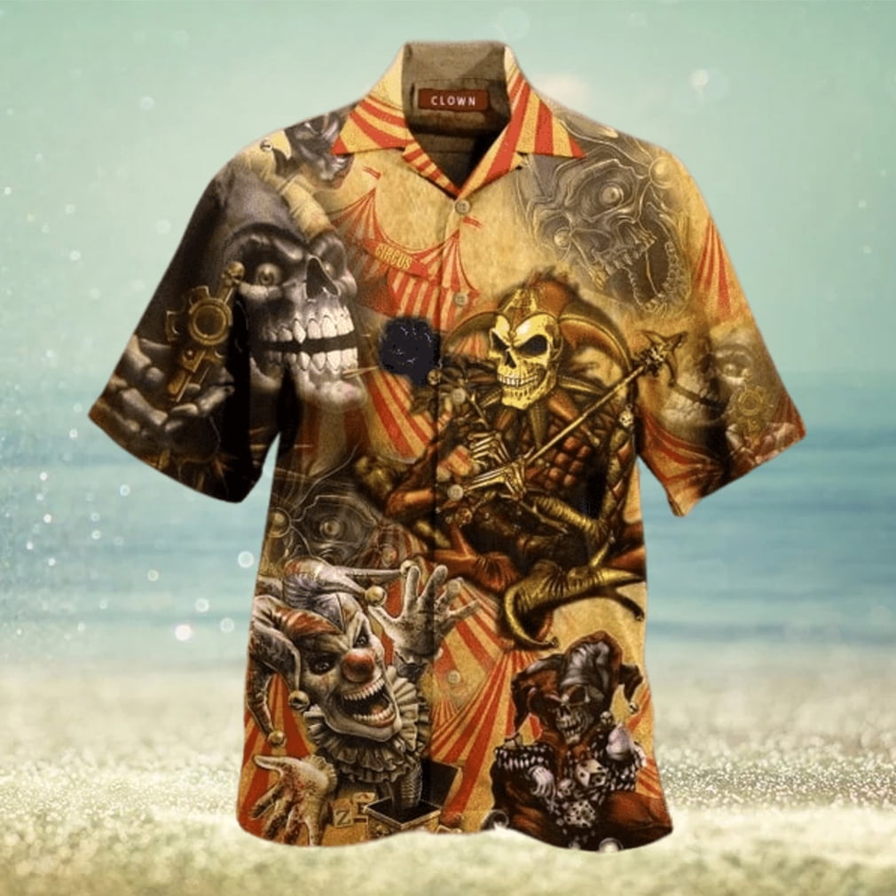 Blood A King In Heart Clown Skull Hawaiian Shirt - Walmart.com