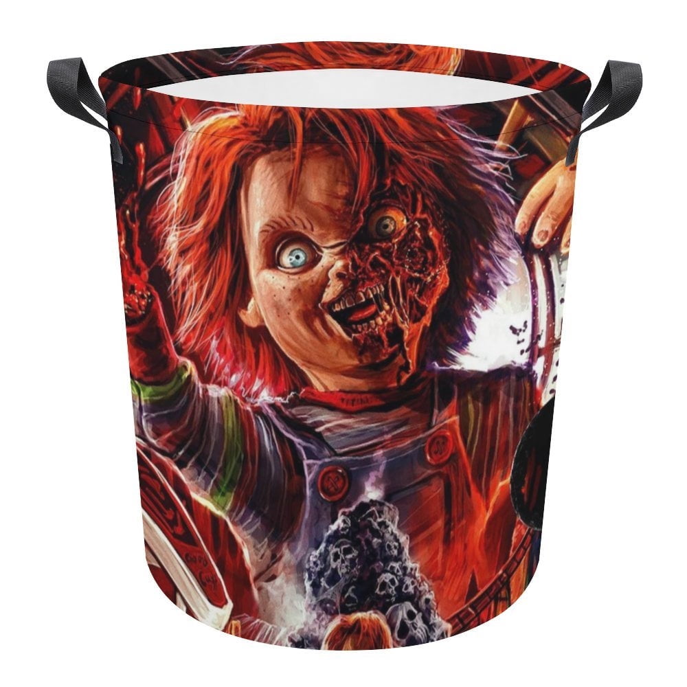 Blood Art Scary Circular Laundry Hamper Foldable Large Storage Baskets ...