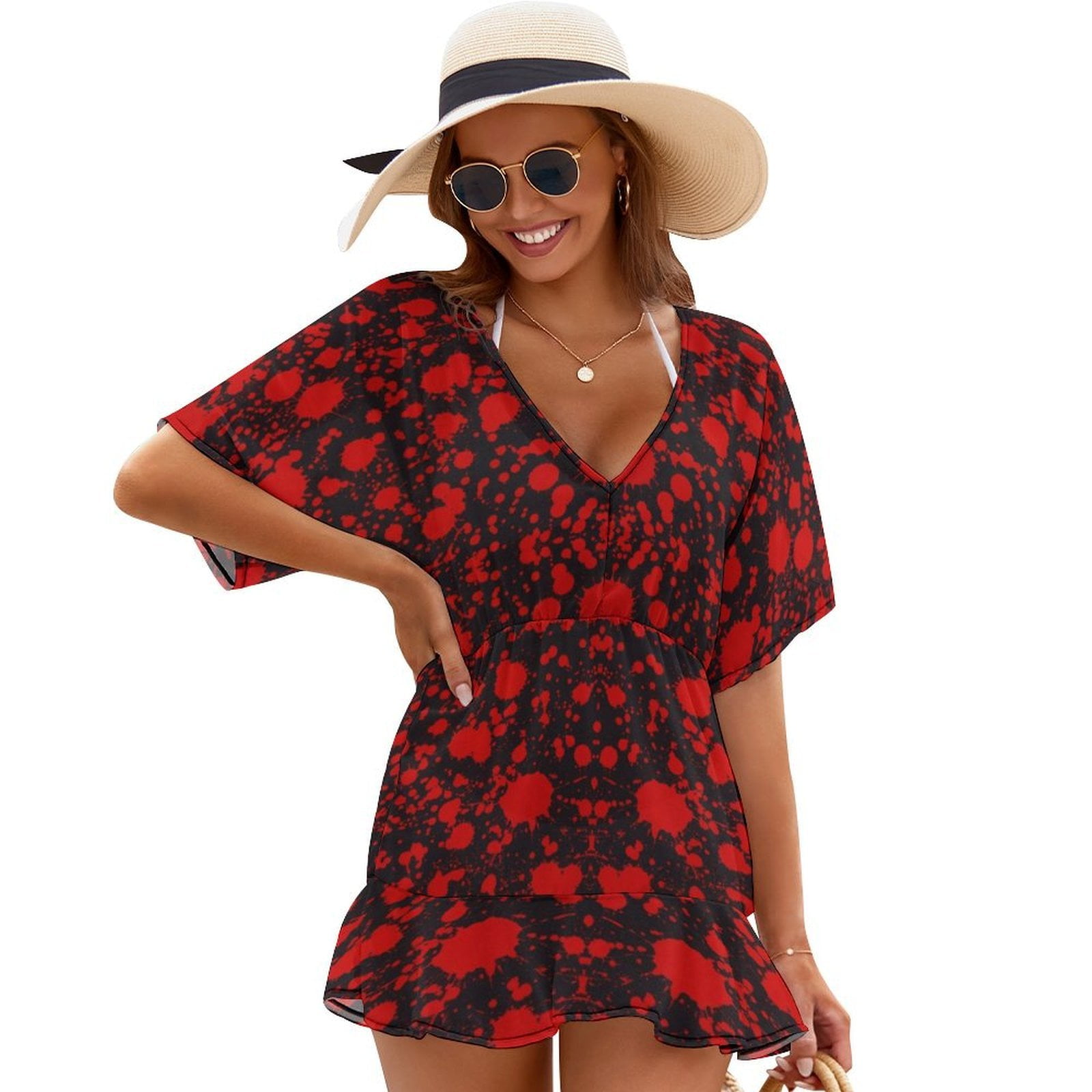 Blood Black And Red Horror Cover Ups Dresses Women Summer Dress Vintage ...