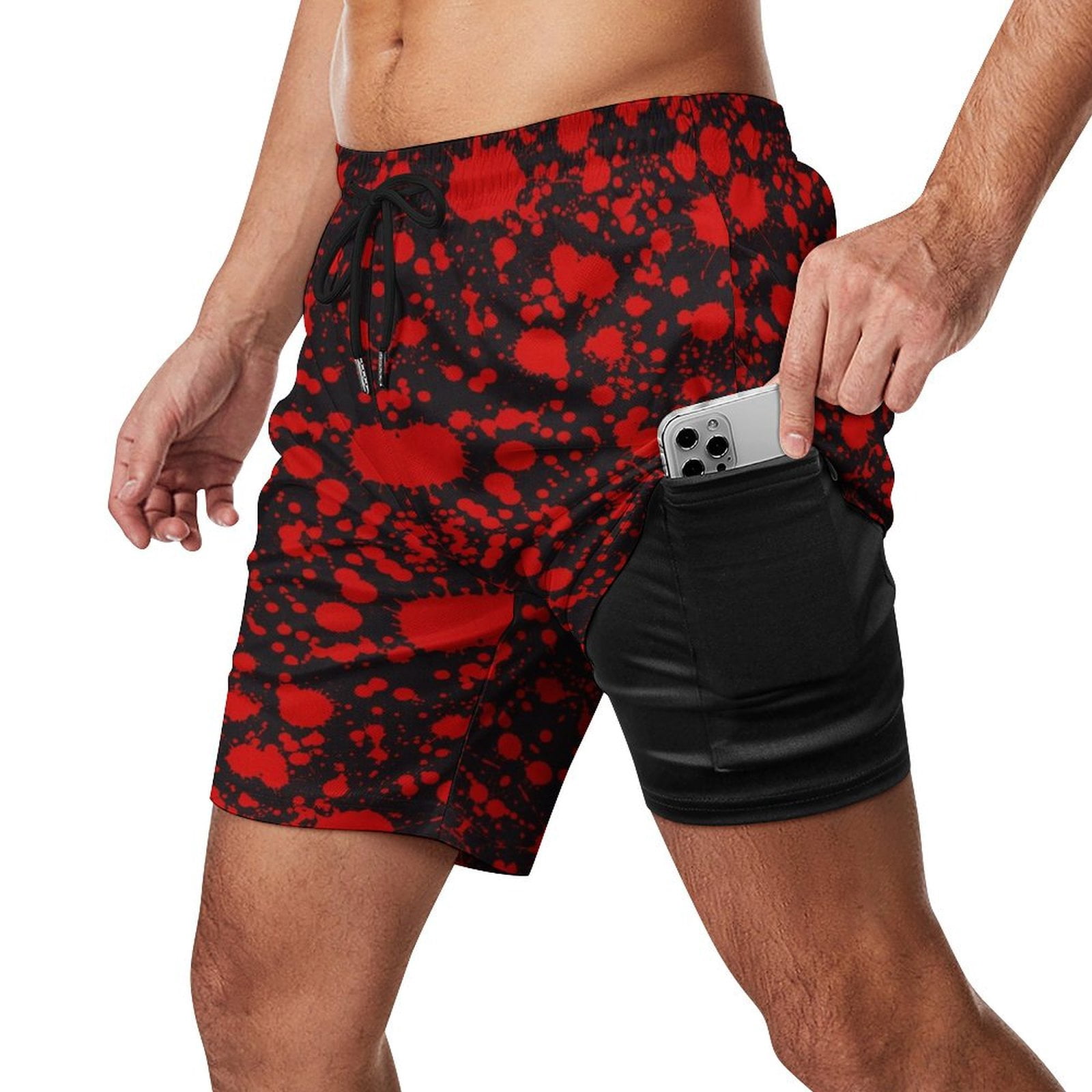 Blood Black And Red Horror Quick Dry Swimming Shorts For Men Swimwear ...