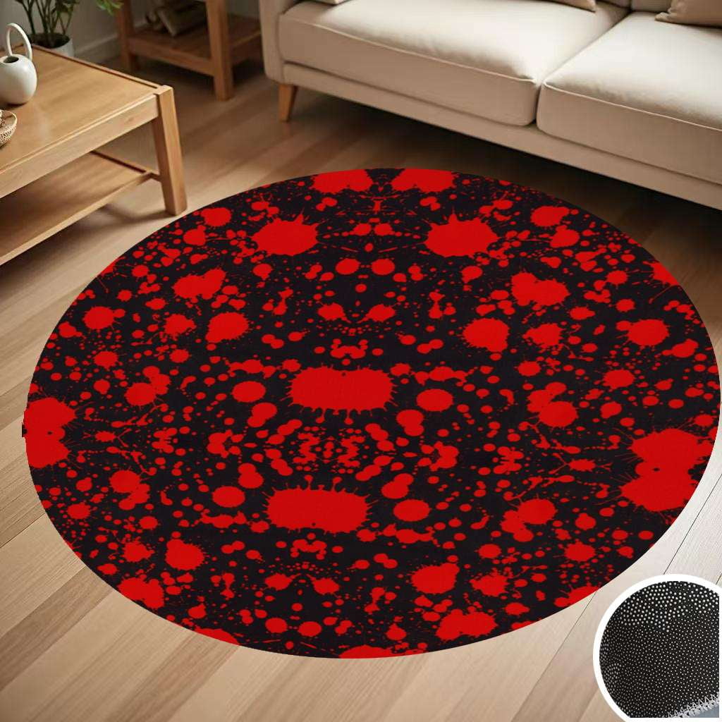 Blood Black And Red Horror Round Carpet Living Room Bedroom Home ...