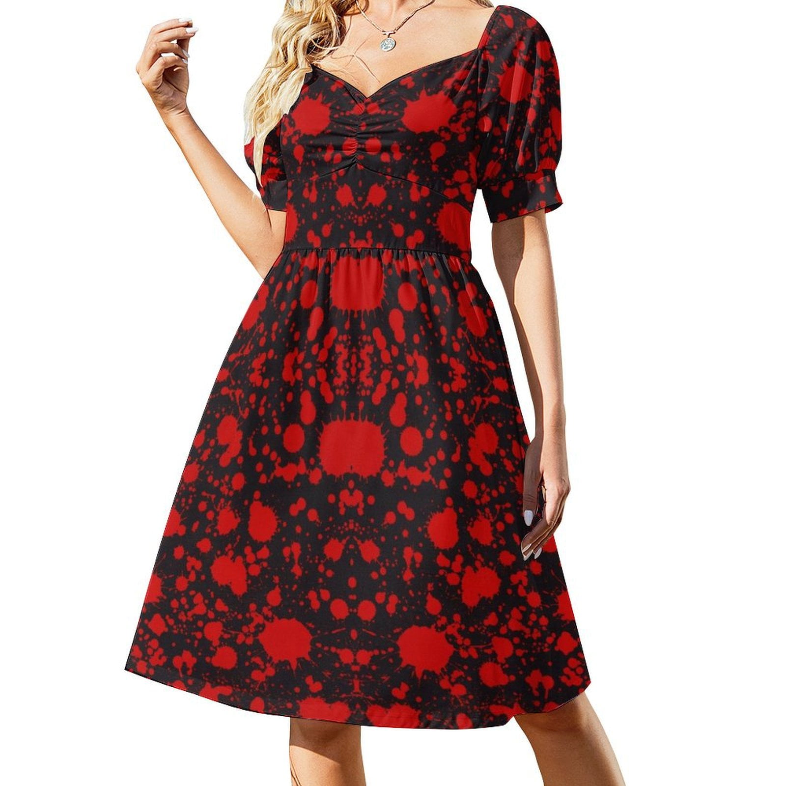 Blood Black And Red Horror Short Sleeve Dress Clothes Women's Summer ...