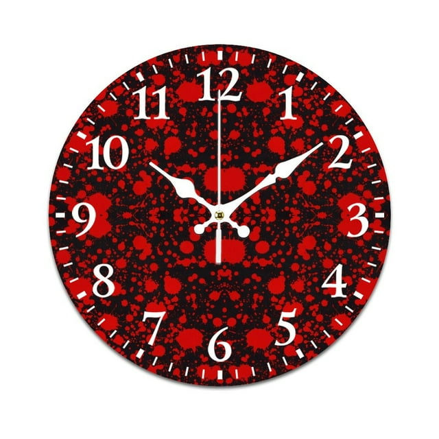 Blood Black And Red Horror Wall Clock Modern Design Clocks Wall Hanging ...