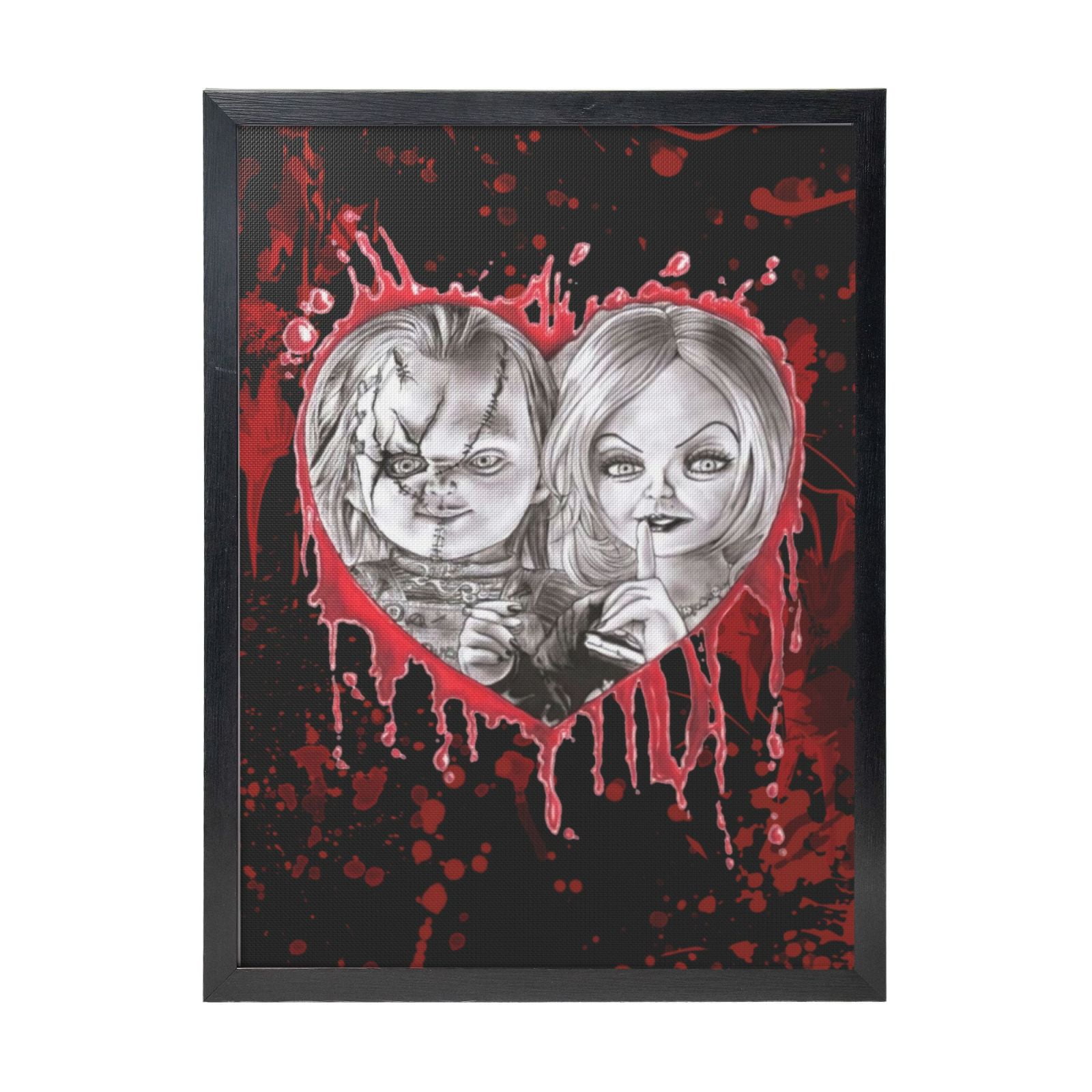 Blood Bride Of Chucky Black Frame Decorative Painting Canvas Decor Wall ...