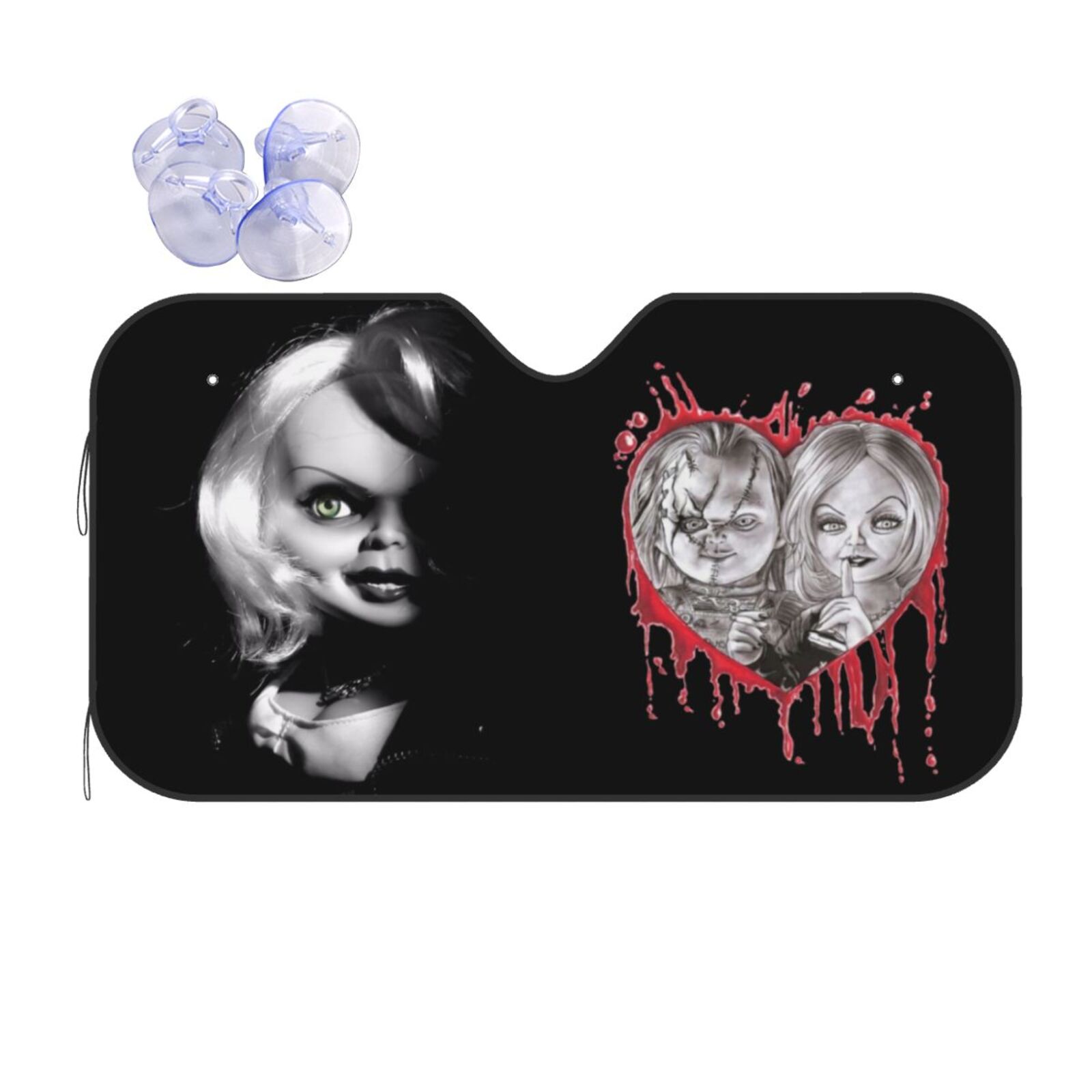 Blood Bride Of Chucky Fashion Car Sunshade UV Rays Sun Visor Protector ...