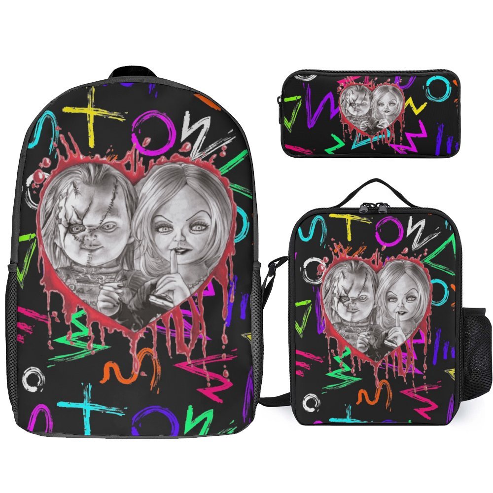 Blood Bride Of Chucky Laptop Backpack With Pencil Case Lunch Bag 3 ...