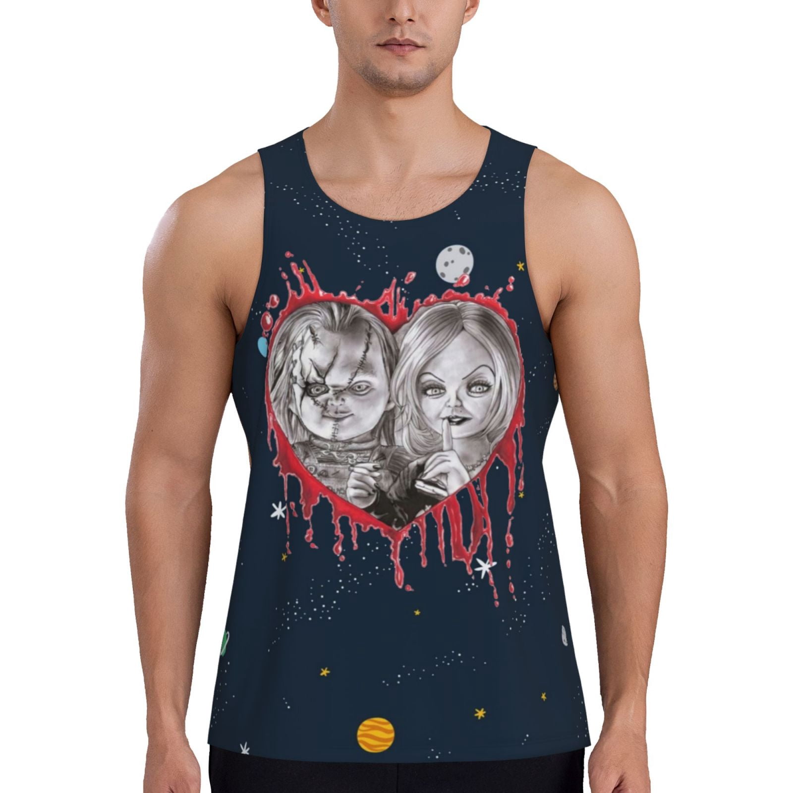 Blood Bride Of Chucky Men's Workout Tank Top Lightweight Soft Quick ...