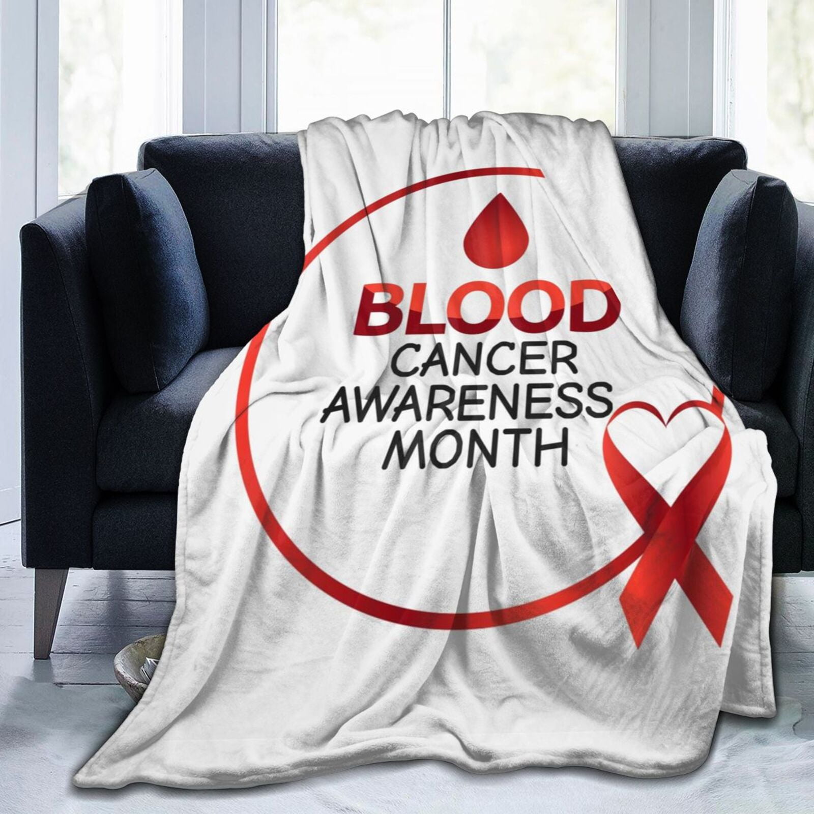 Blood Cancer Awareness Month Throw Blanket Soft Cozy Warm Durable Fuzzy ...
