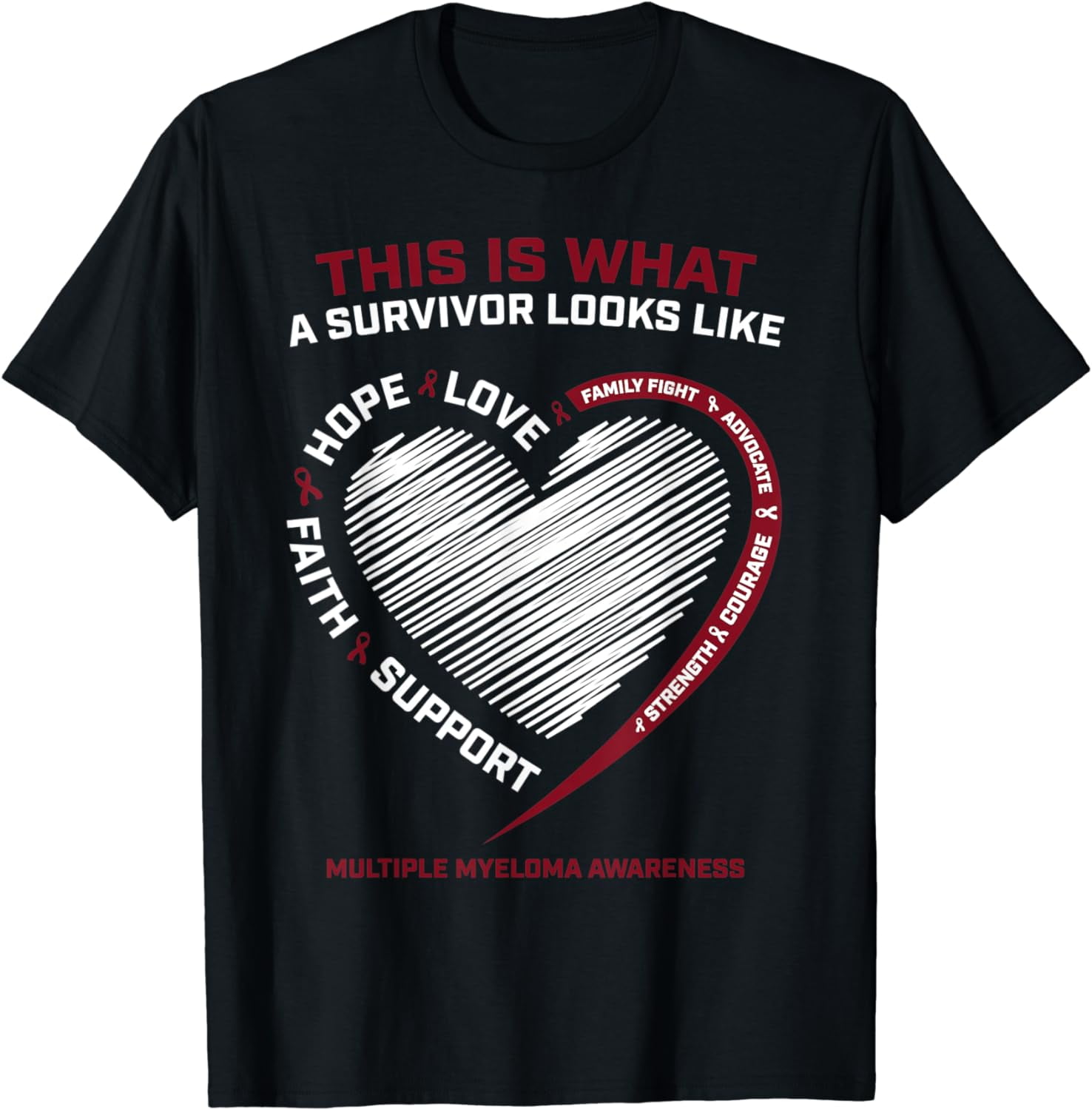 Blood Cancer Awareness Products Multiple Myeloma Survivor T-Shirt ...