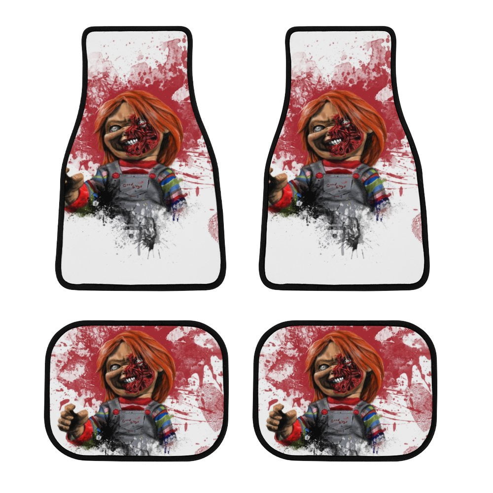 Blood Chucky Car Floor Mat Set 4-Piece Front/Rear Auto Foot Mats Carpet ...