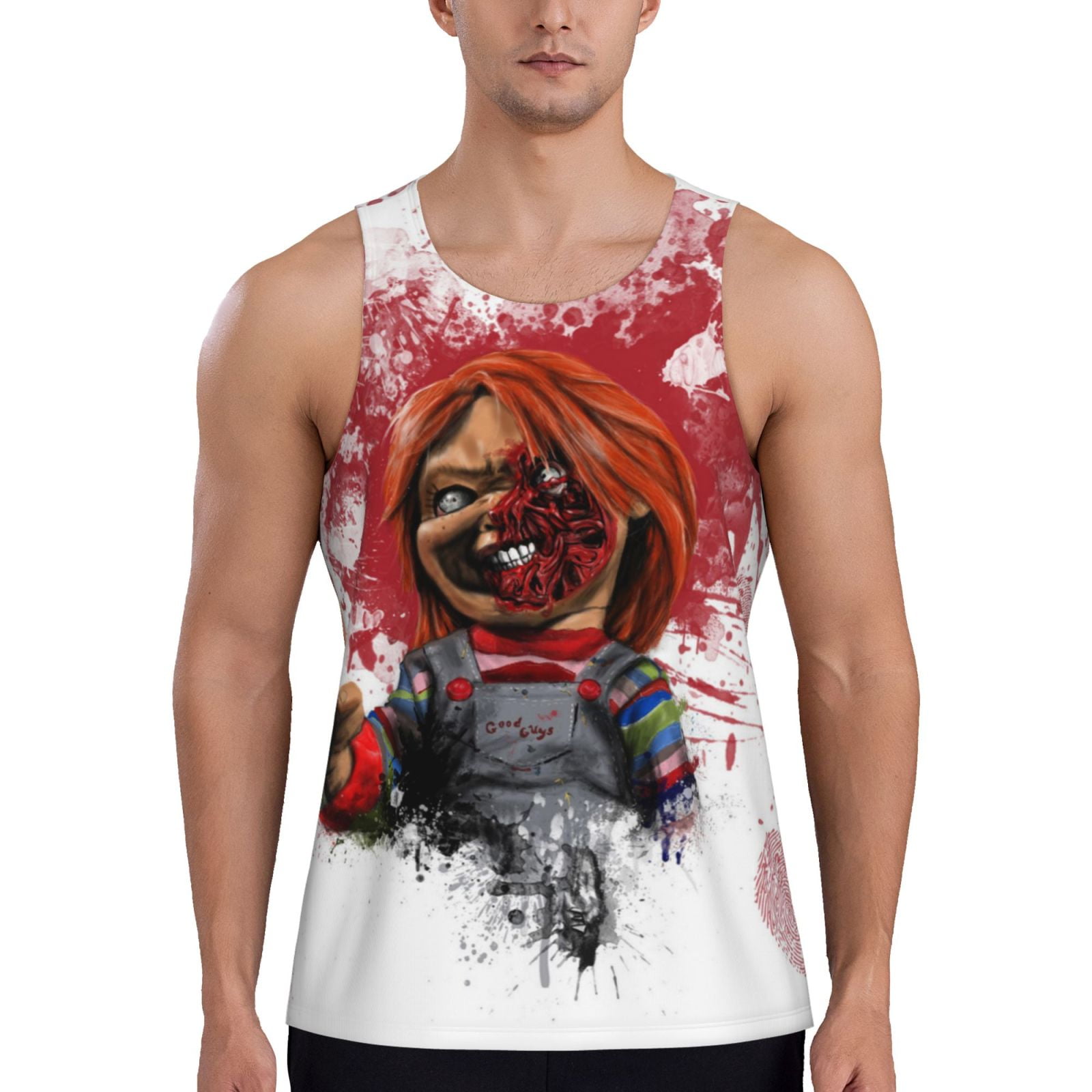 Blood Chucky Men's Workout Tank Top Lightweight Soft Quick Drying Sport ...