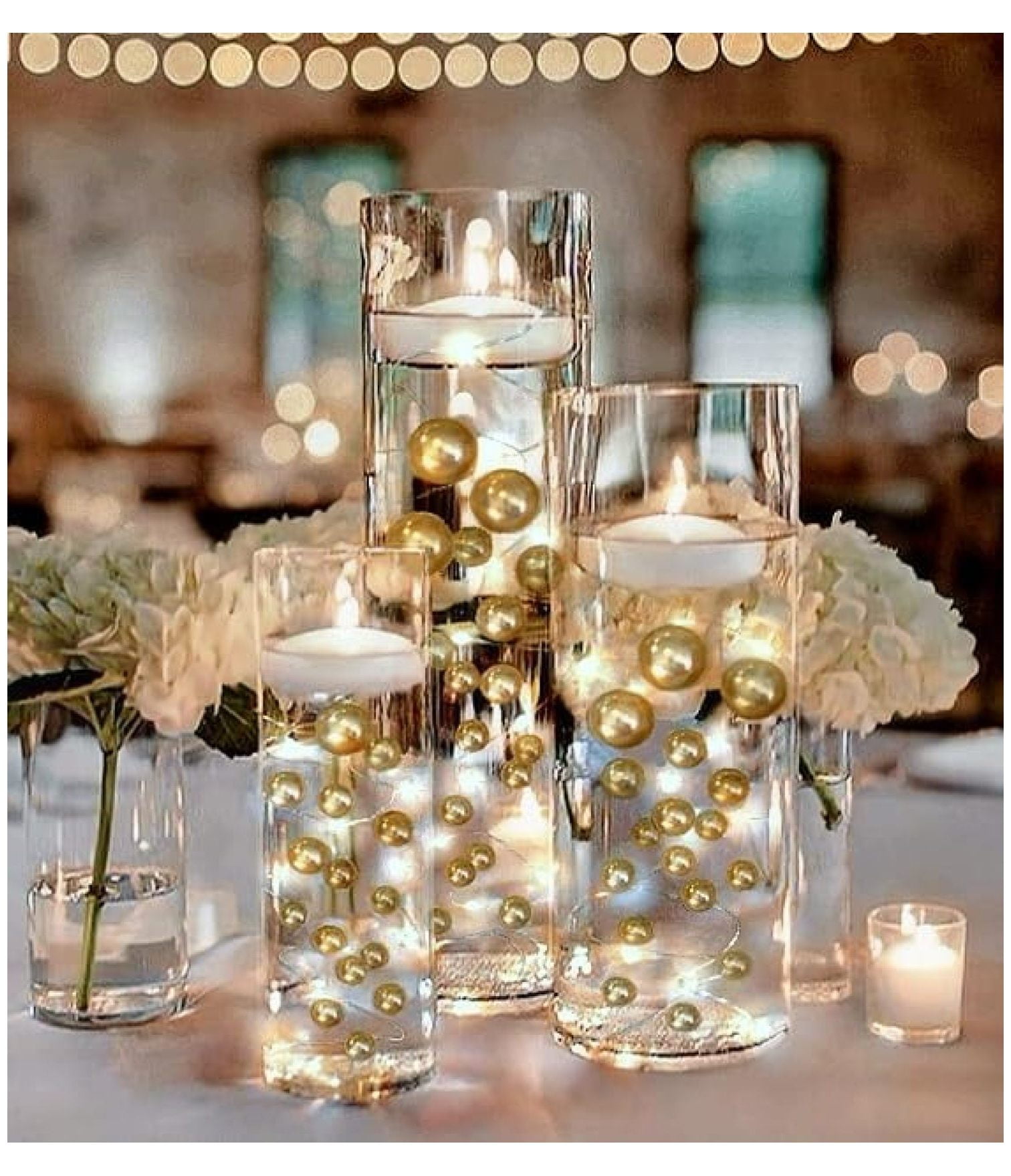 100 Floating Pearls with Sparkling Gems- Large Sizes- Fills 2 Gallons ...