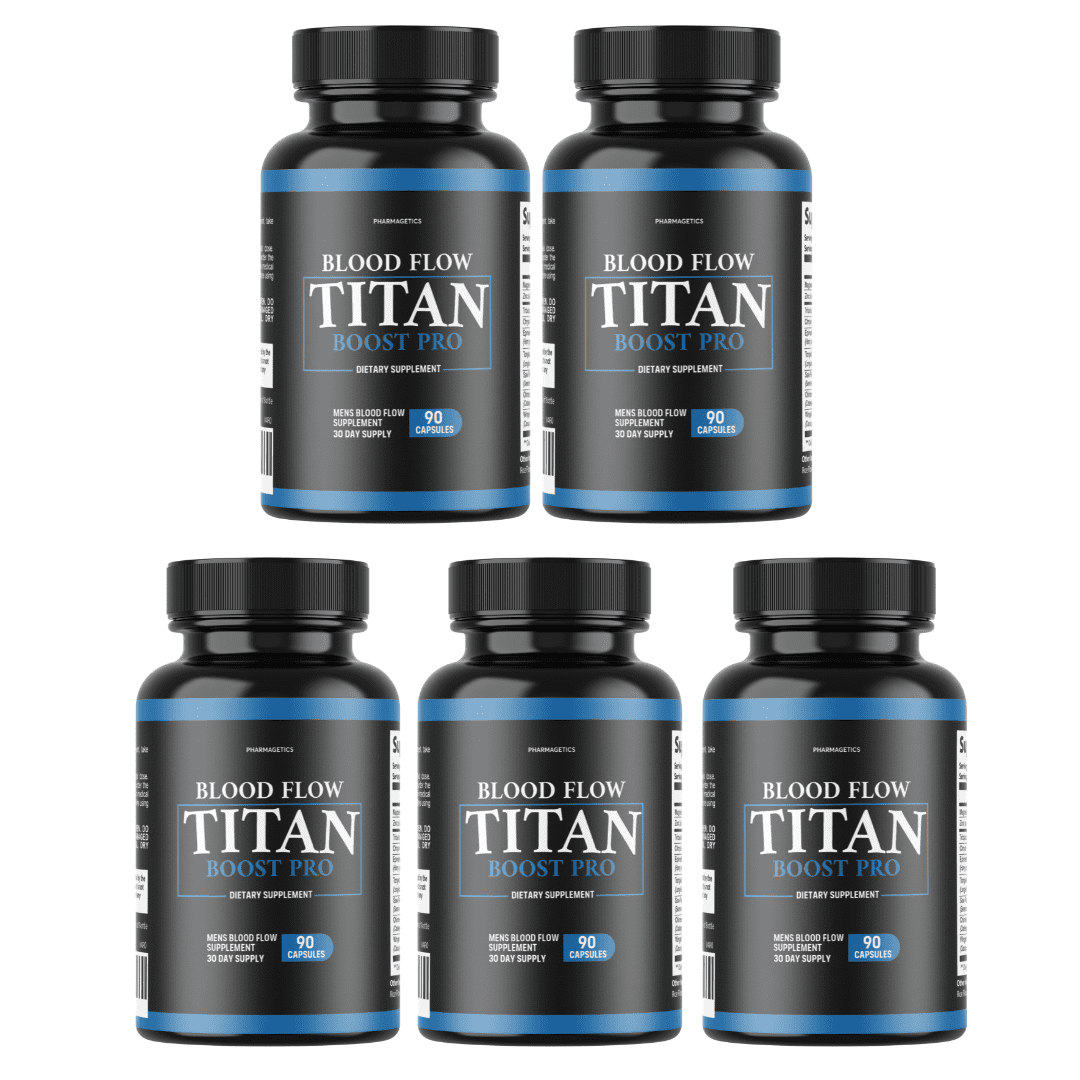 Blood Flow Titan Boost Pro Mens Blood Flow Supplement - 5 Bottles ...
