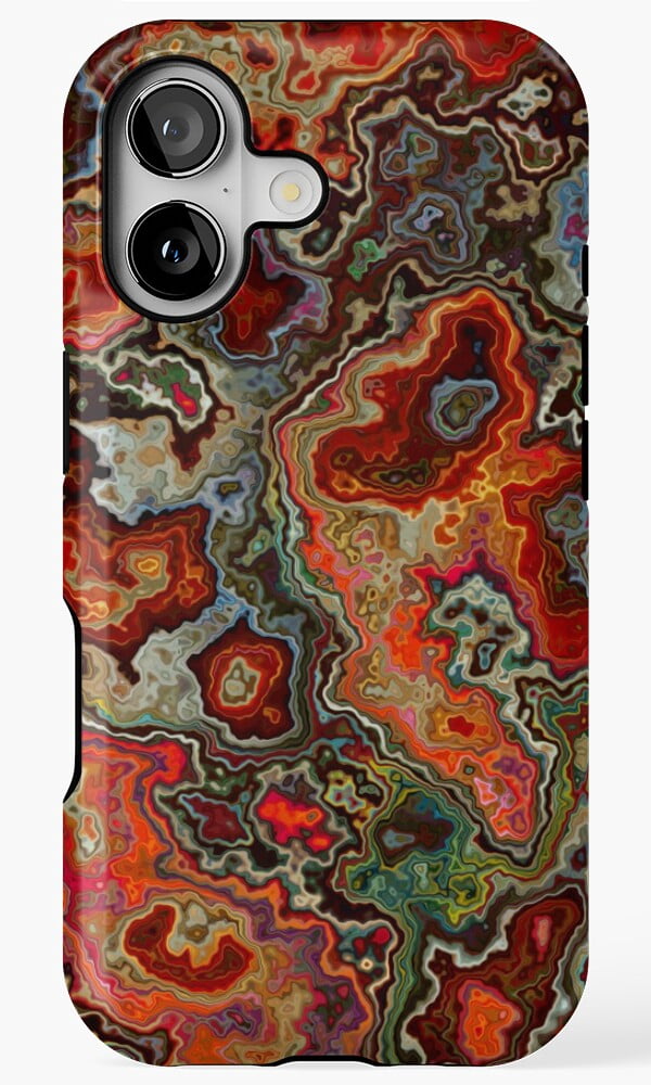 Blood Geode Crystal Stone Mineral Texture Art Phone Case for iPhone 17 ...
