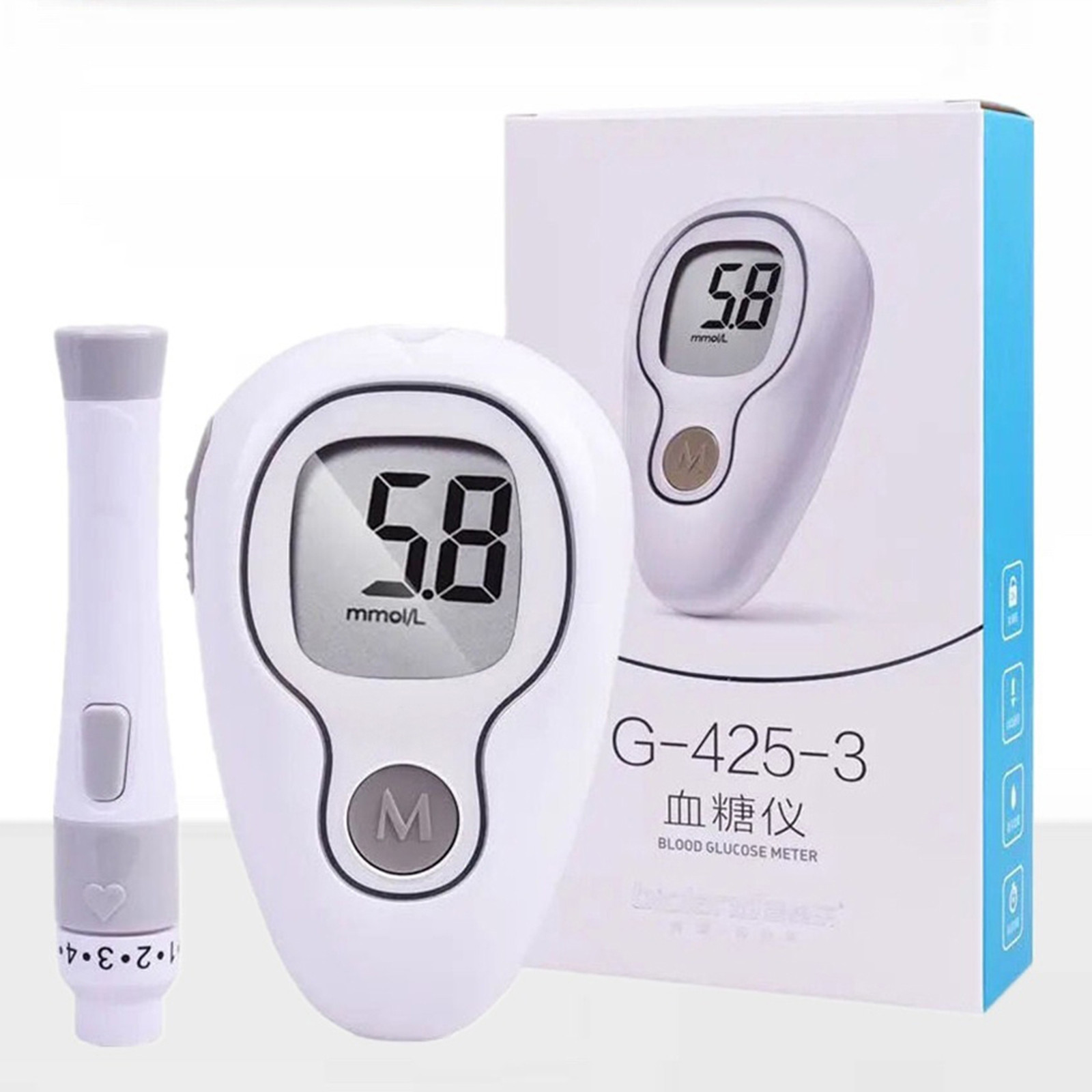 Blood_Glucose_Monitor Kit, 10 Test_Strips, 10_Lancets, 1 Blood_Sugar ...