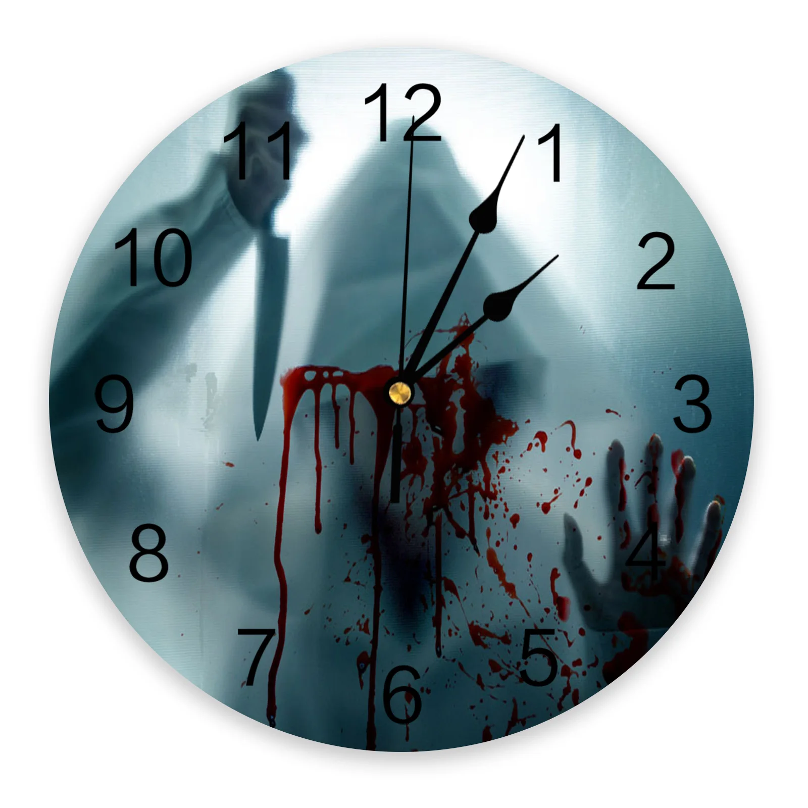 Blood Handprint Horror Wall Clocks Silent Home Cafe Office Wall Decor ...
