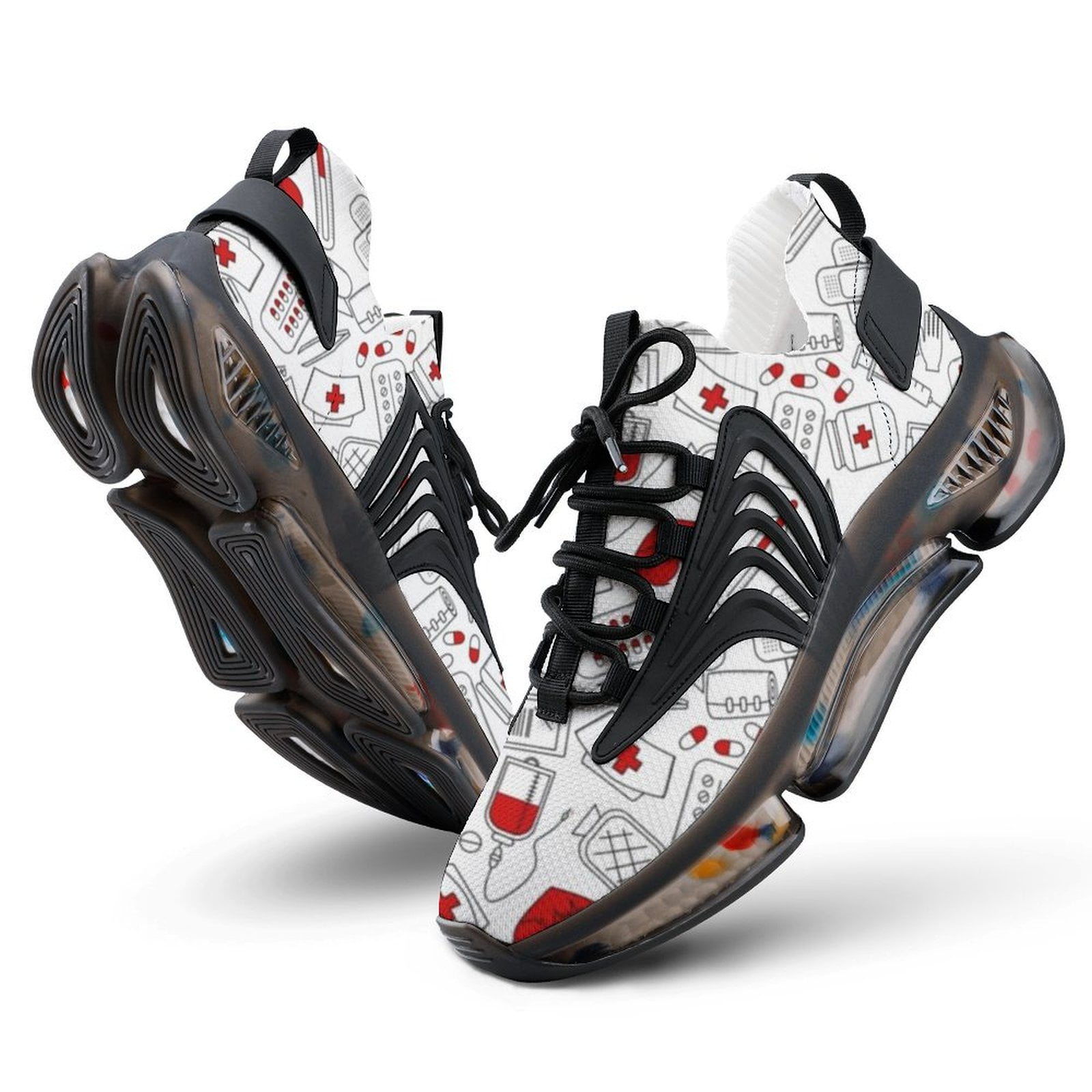 Blood Medical Equipment Pattern Walking Shoes for Men Woman Lightweight ...