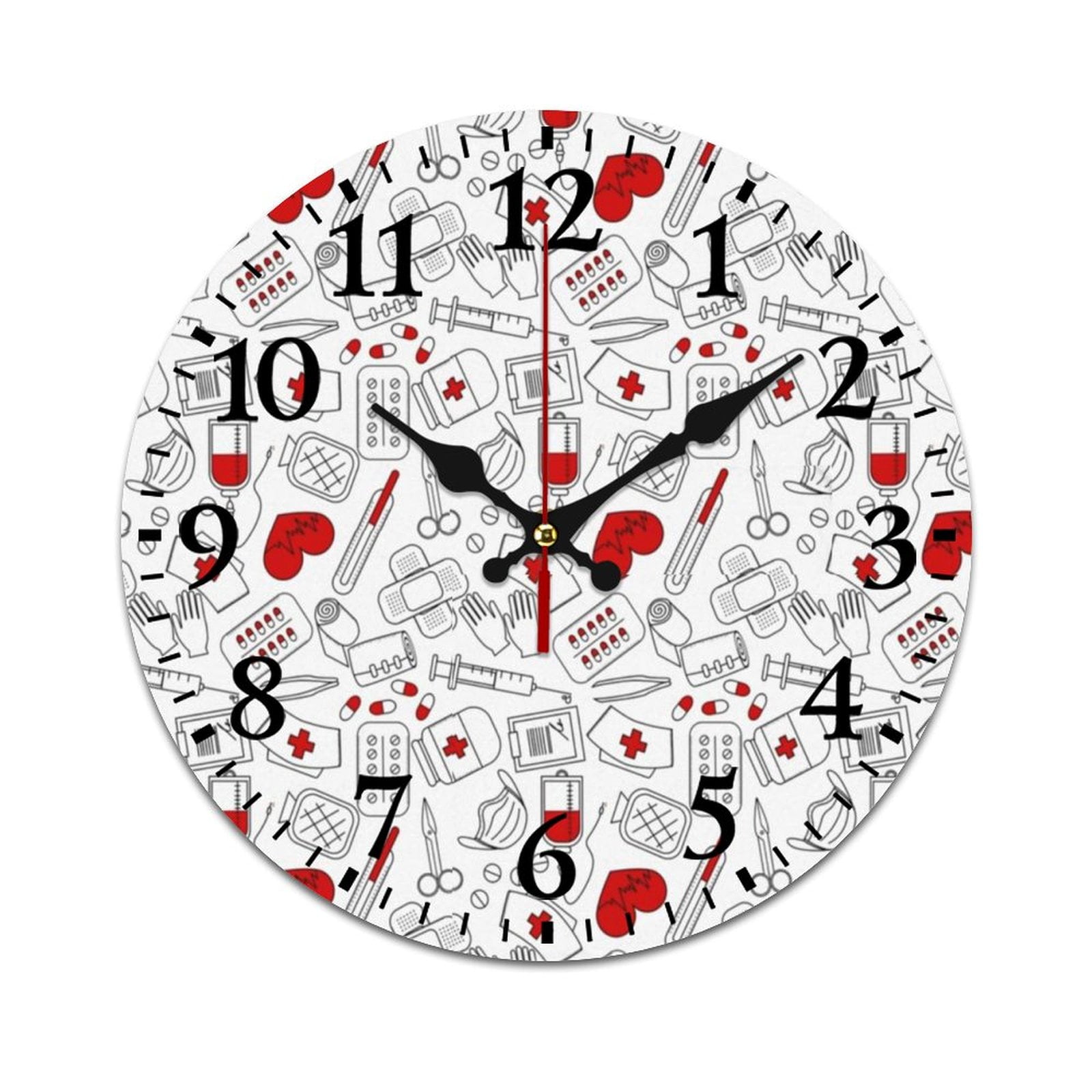 Blood Medical Equipment Pattern Wall Clock Modern Design Clocks Wall ...