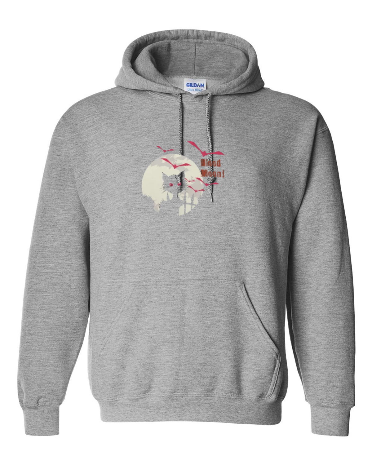Blood Moon Art With Calm Red Sky And Minimal Starry Night Hoodie Shirt ...