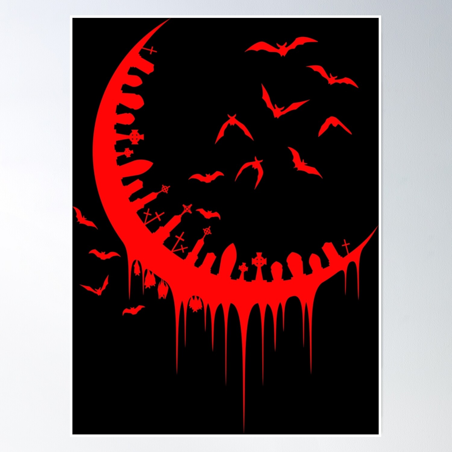 Blood Moon Poster Wall Art, Modern Wall Decor, 12x18 UNFRAMED - Walmart.com