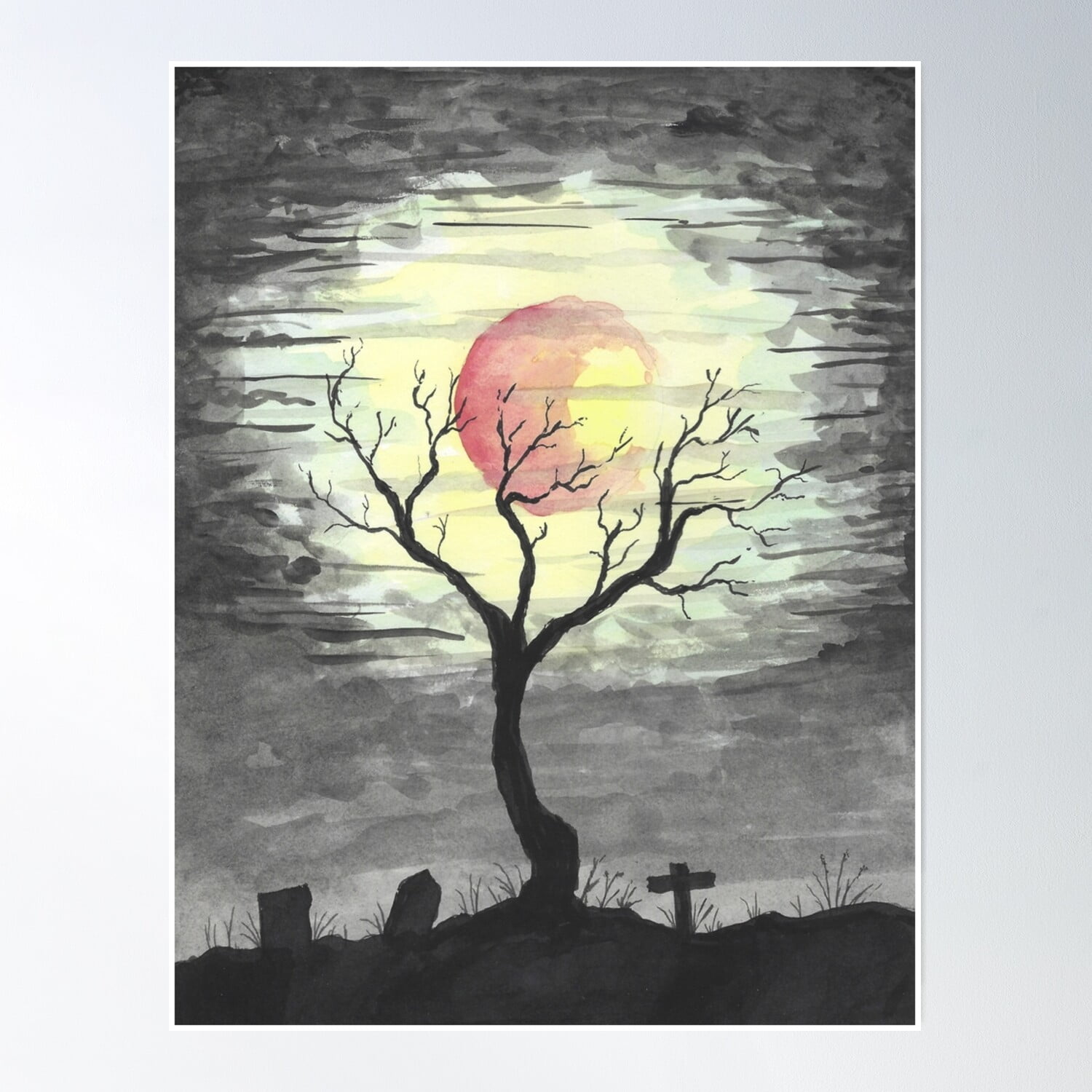 Blood Moon Poster Wall Art, Modern Wall Decor, 8x12 UNFRAMED - Walmart.com