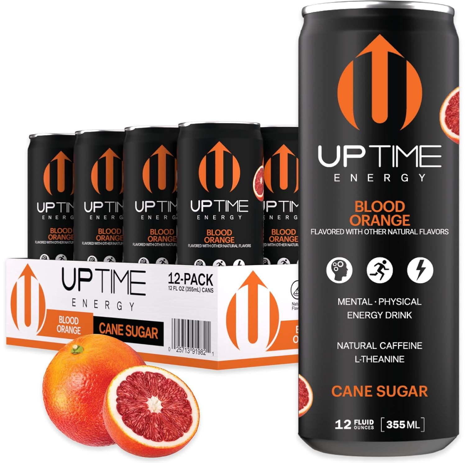 Blood Orange - Cane Sugar (12 Pack), Premium Energy Drink, 12oz Cans ...