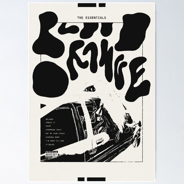 Blood Orange Essentials Poster - Off White/Black Poster Wall Art ...