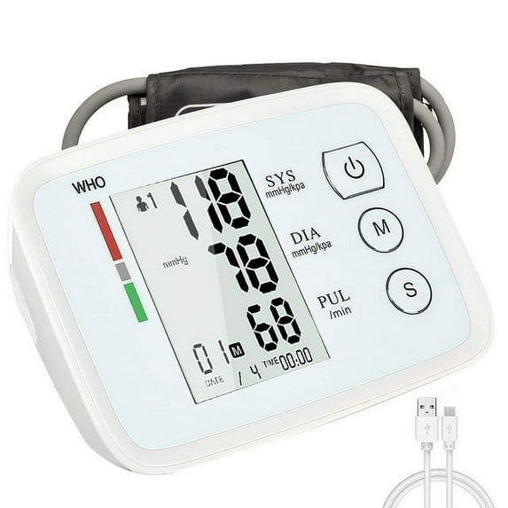 Blood Pressure Cuff, Rechargable Upper Arm Blood Pressure Monitor BP ...