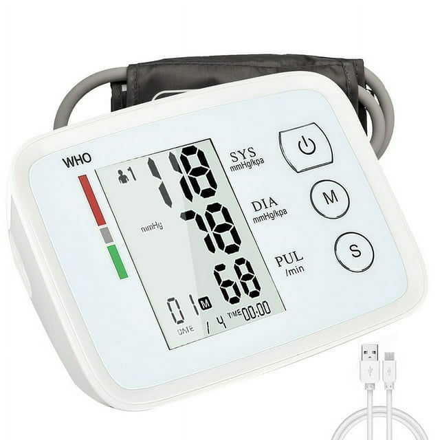 Blood Pressure Cuff, Rechargable Upper Arm Blood Pressure Monitor BP ...