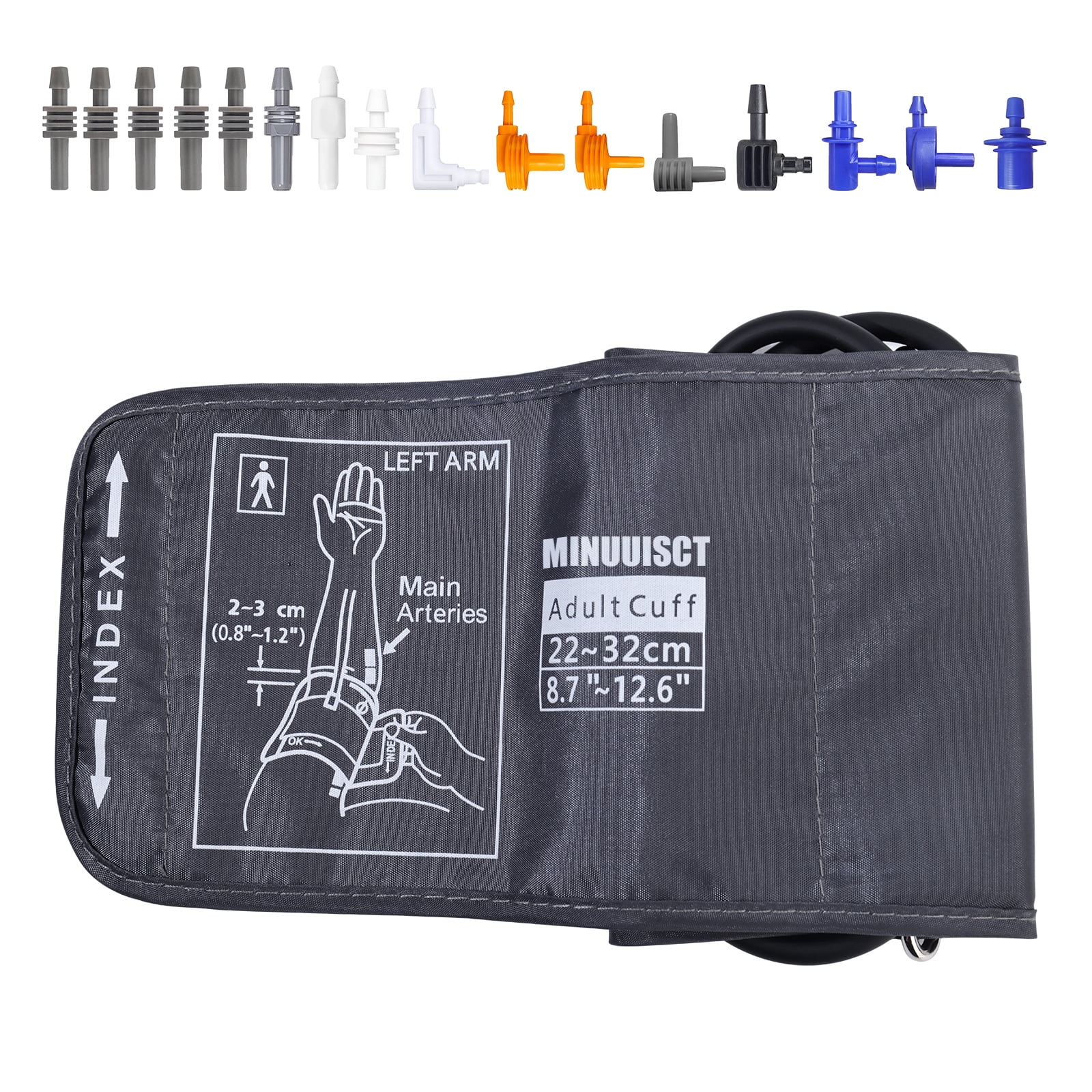 Blood Pressure Cuff with 16 Connectors, Universal Compatible with Most ...
