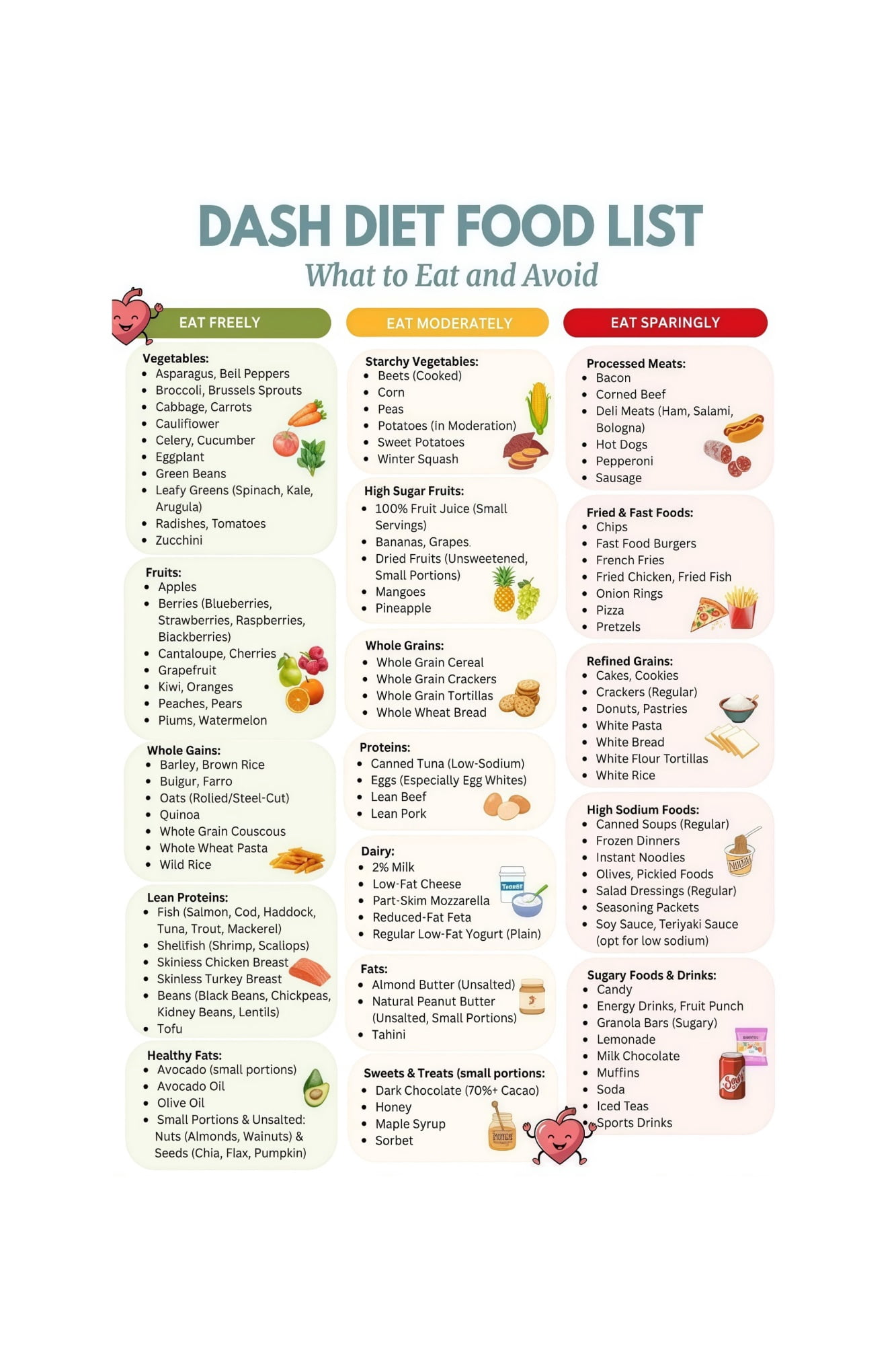 Blood Pressure Friendly Food List Poster Comprehensive Low Sodium Diet ...