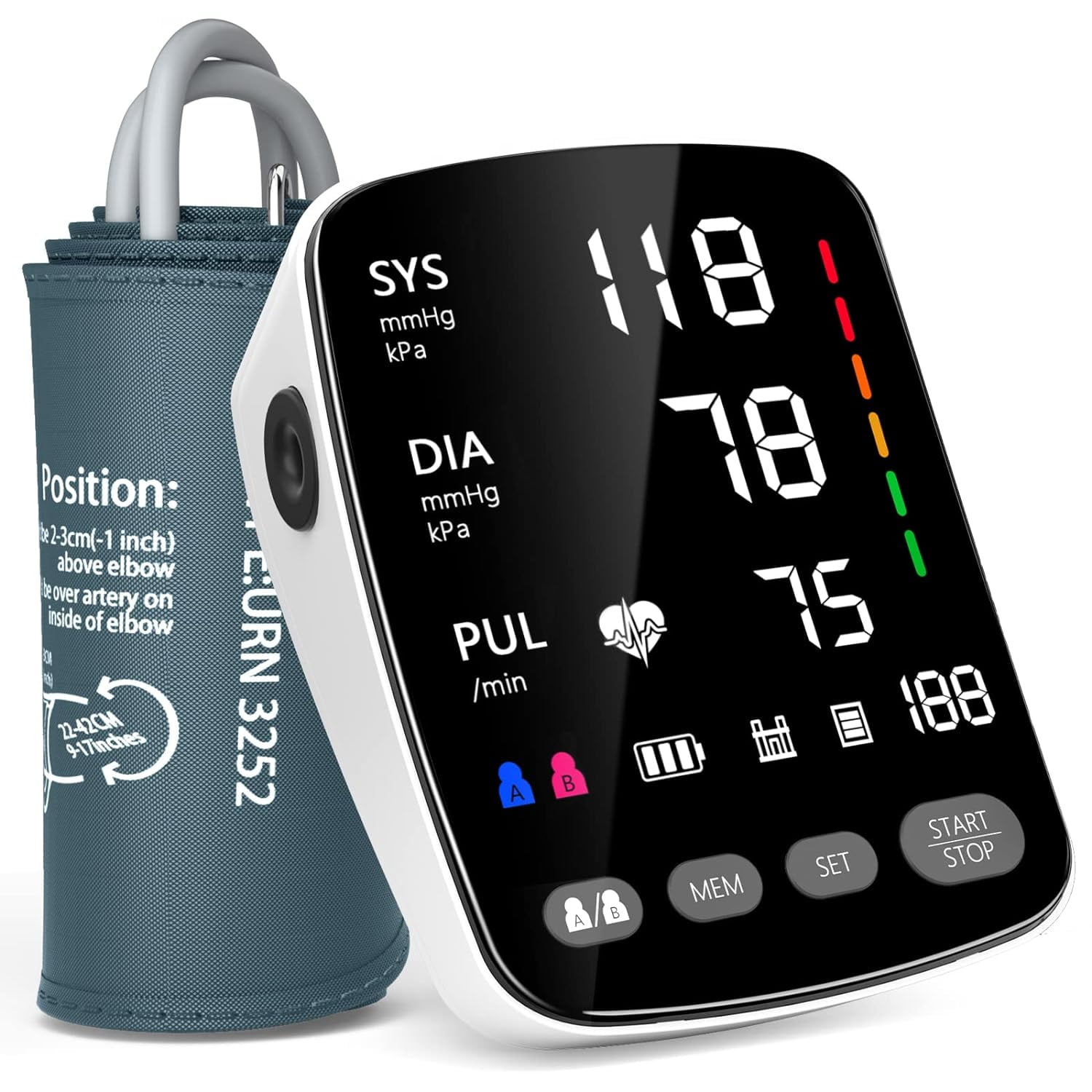 Blood Pressure Machine, Automatic Upper Arm Blood Pressure Monitor with ...